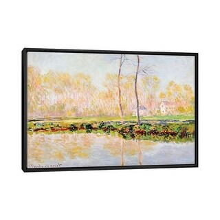 iCanvas "The Banks of the River Epte at Giverny, 1887 " by Claude Monet Framed - Bed Bath ...